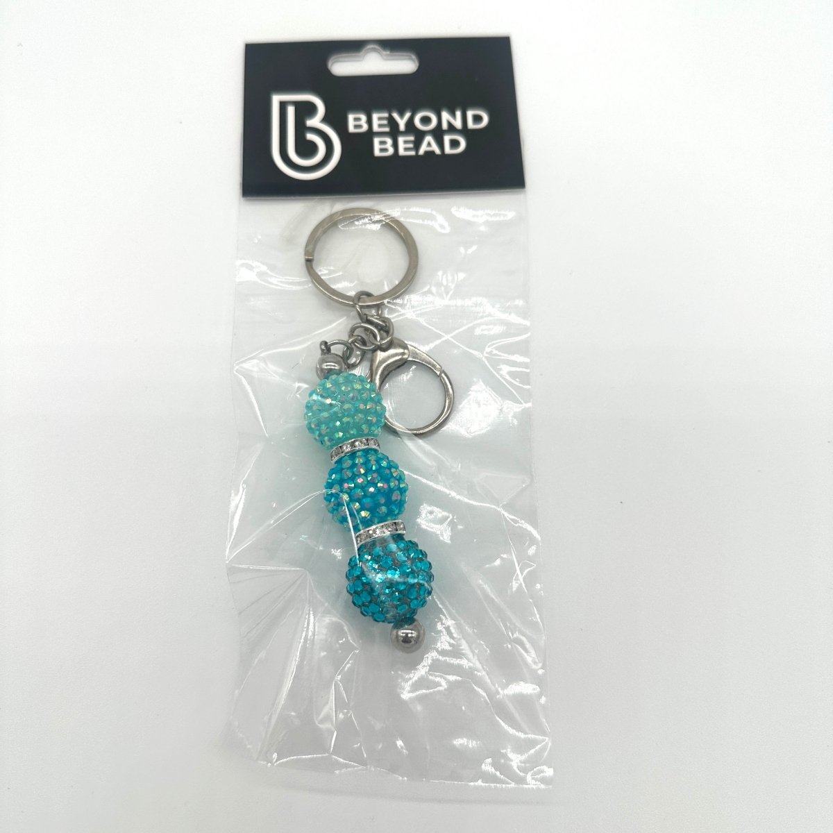 Rhinestone Beaded Keychain - Caribbean Blue – Beyond Bead
